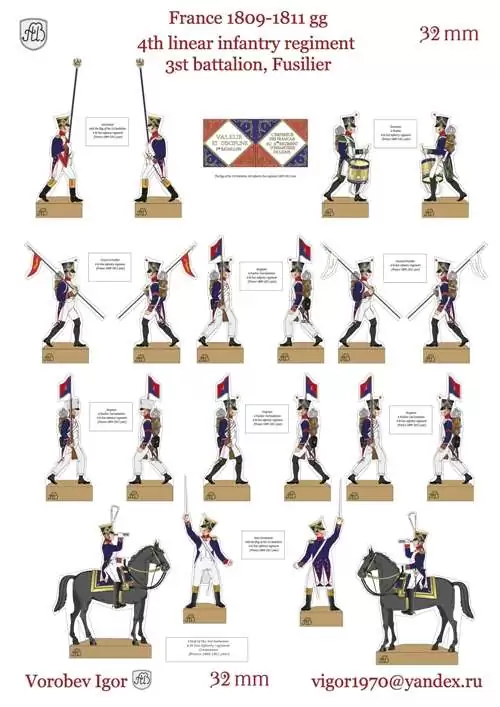 The banner and the commander of the 3st battalion of the 4th infantry ...