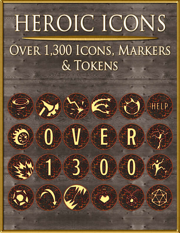 Heroic Icons: Fire - Heroic Roleplaying | Status Icons | DriveThruRPG