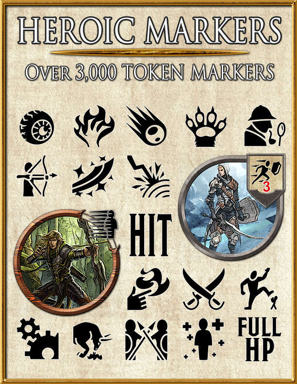 Heroic Markers - Heroic Roleplaying | Token Markers | DriveThruRPG