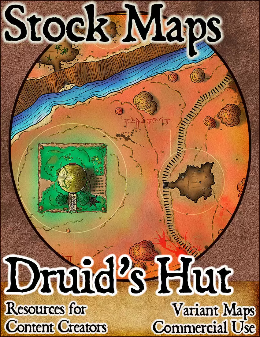 Druid's Hut - Stock Map - Elven Tower | Stock Maps | DriveThruRPG