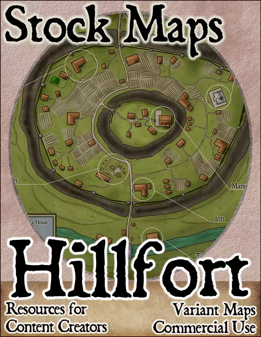 Hillfort - Stock Map - Elven Tower | Stock Maps | DriveThruRPG