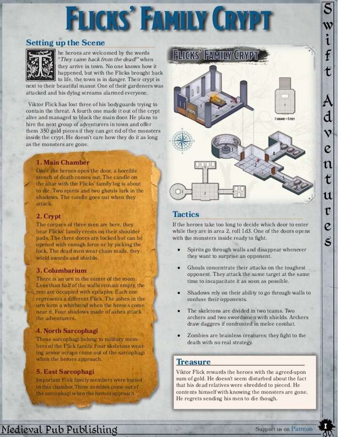 Flicks' Family Crypt - Elven Tower | Swift Adventures | DriveThruRPG