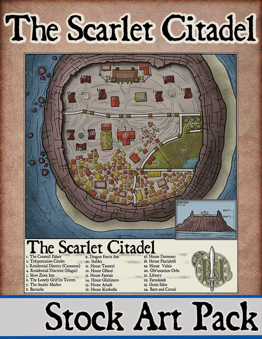 Elven Tower - The Scarlet Citadel | Stock City Map - Elven Tower ...