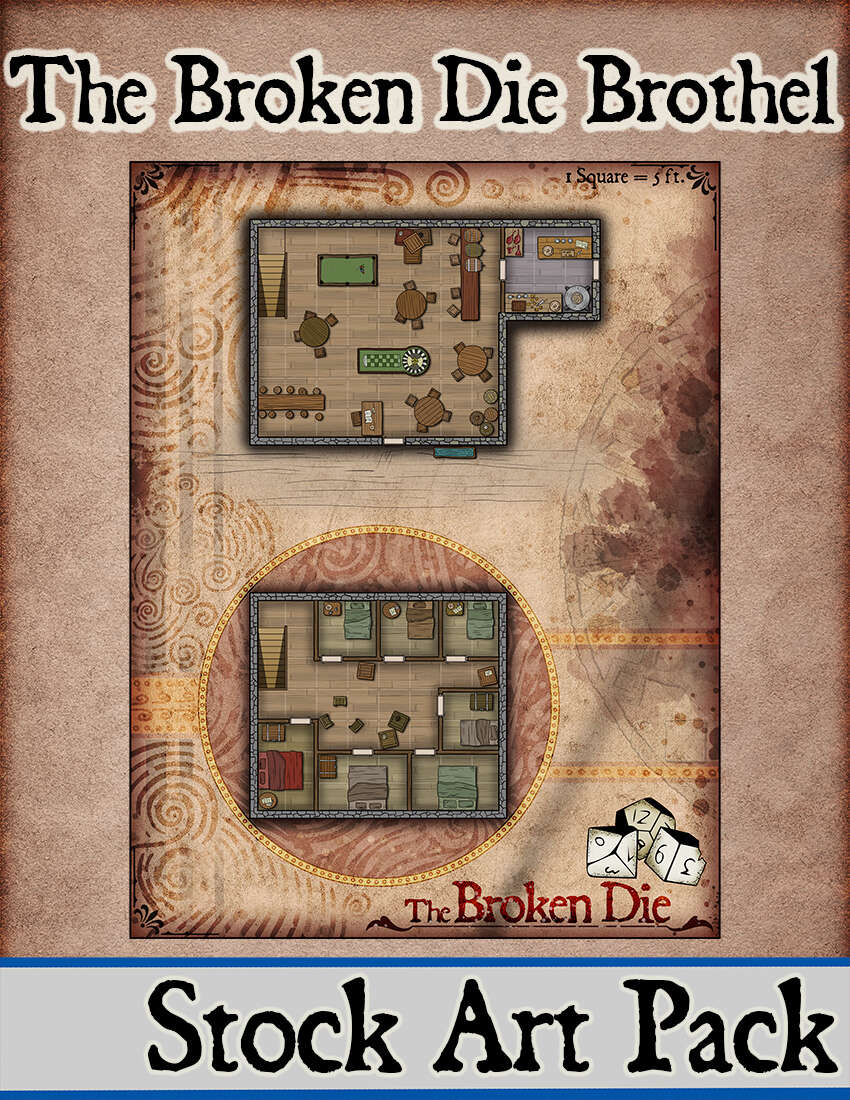 Elven Tower - The Broken Die Brothel | 19x25 Stock Battlemap - Elven ...