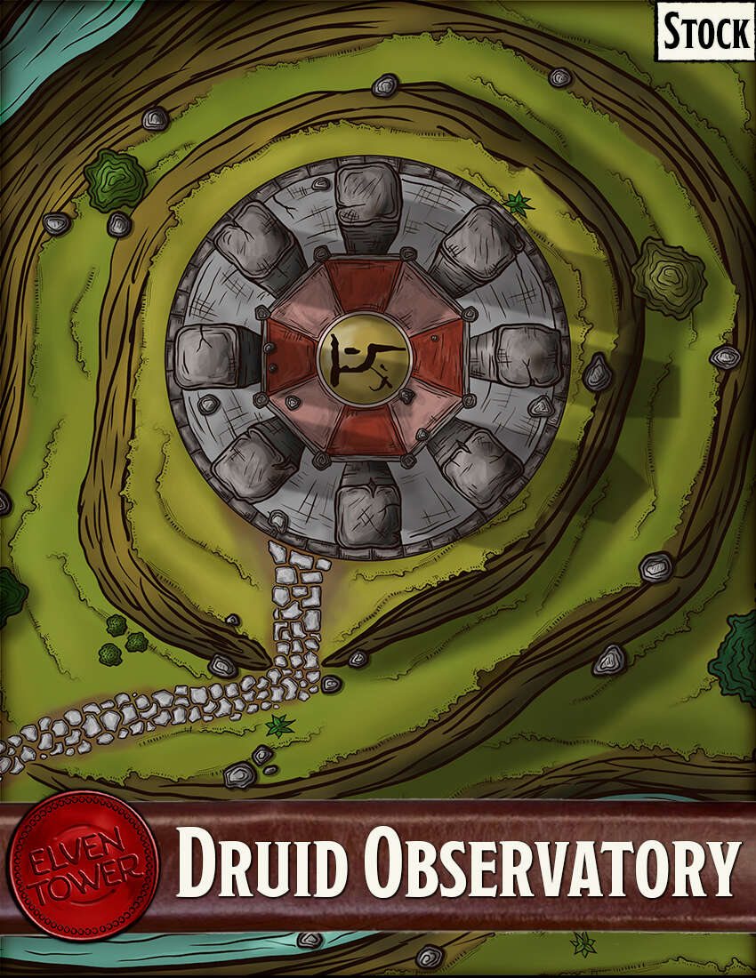 Elven Tower - Druid Observatory | 26x20 Stock Battlemap - Elven Tower ...