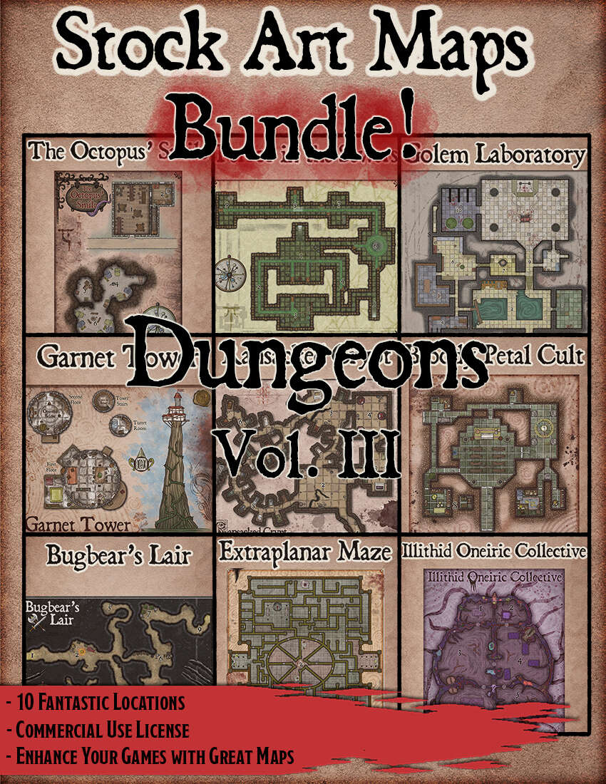 Stock Art Maps Bundle 7 - Dungeons Vol. III [BUNDLE] - Elven Tower ...