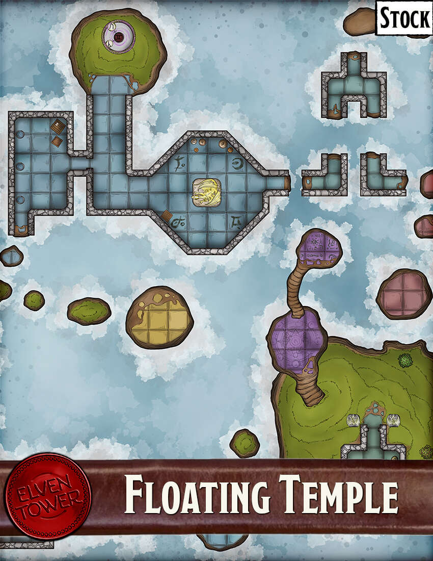 Elven Tower - Floating Temple | 29x29 Stock Battlemap - Elven Tower ...