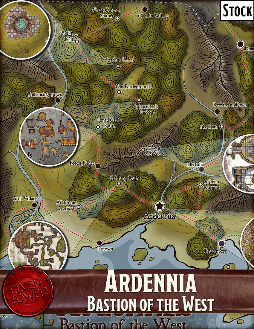 Elven Tower - Ardennia Bastion of the West | Stock Region Map - Elven Tower | Stock Maps ...