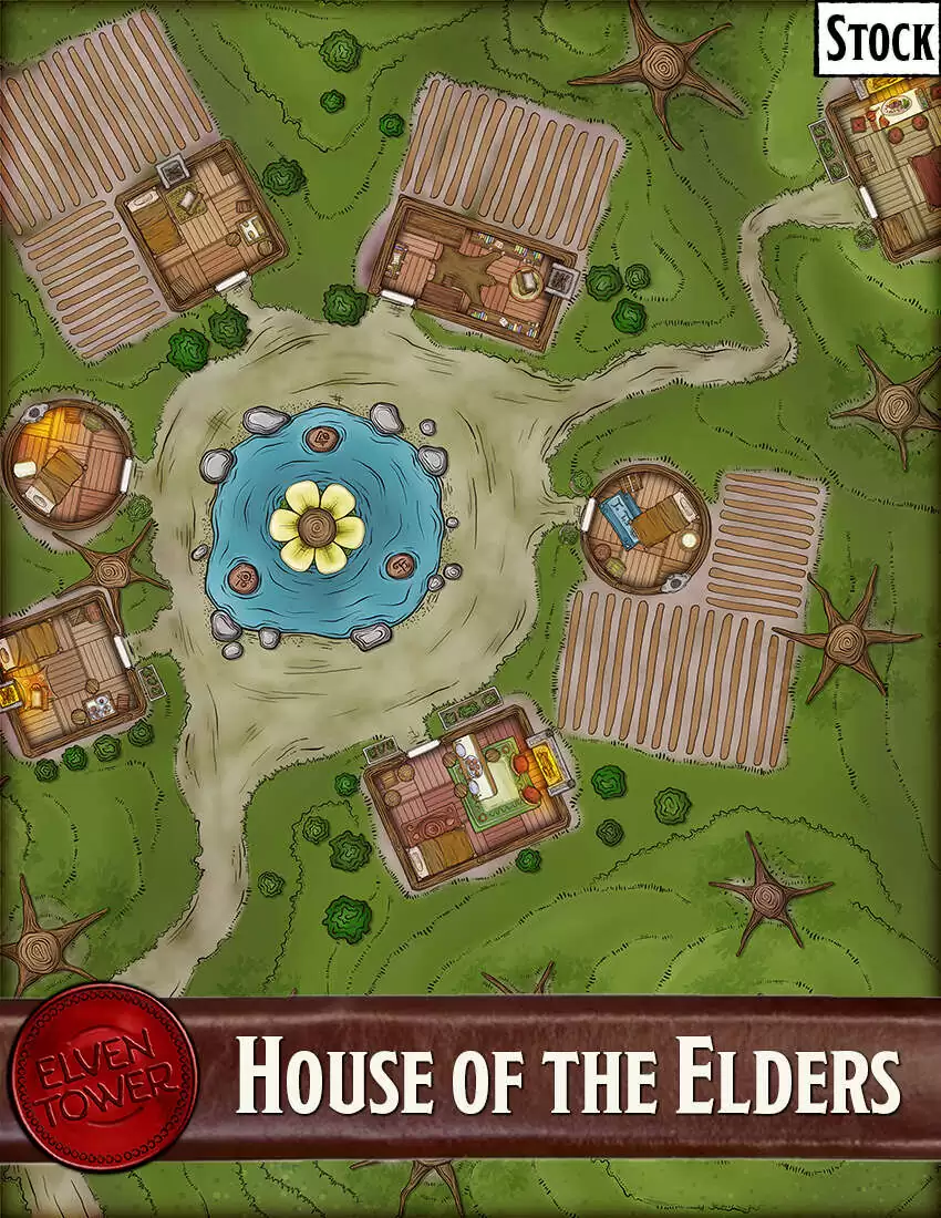 Elven Tower - House of the Elders | 30x30 Stock Battlemap - Elven Tower ...