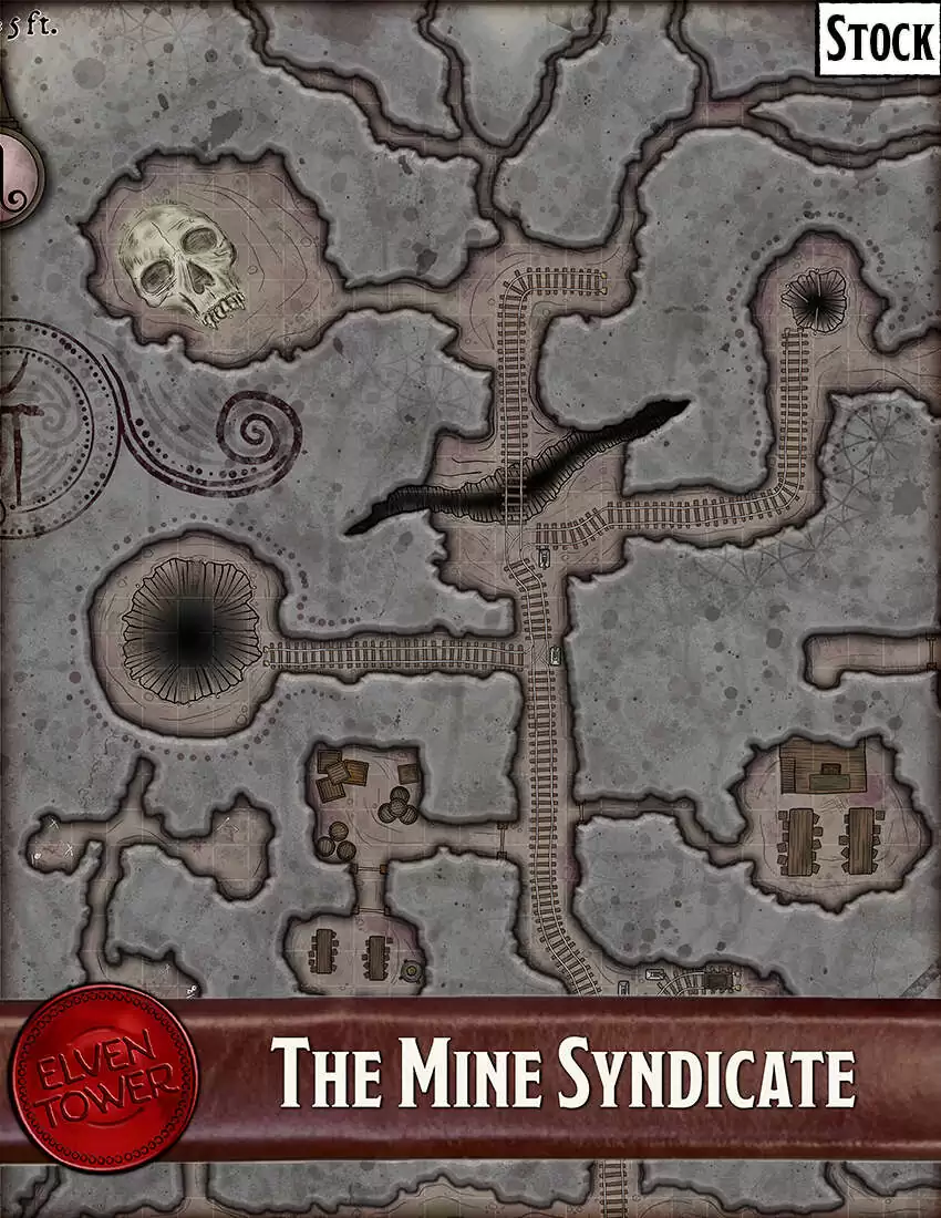 Elven Tower - The Mine Syndicate | 35x35 Stock Battlemap - Elven Tower ...