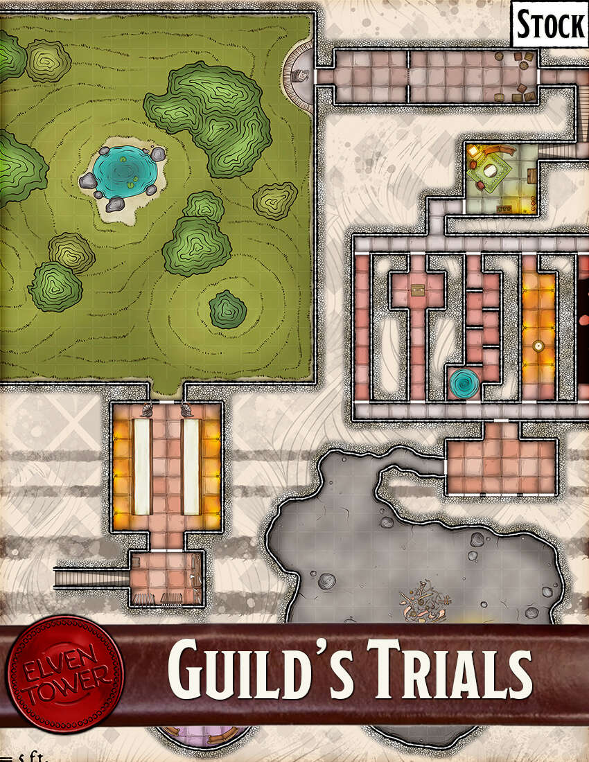 Elven Tower - Guild's Trials| 40x42 Stock Battlemap - Elven Tower ...