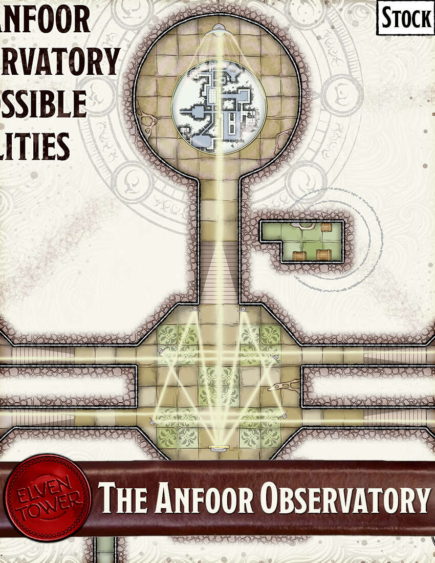 Elven Tower - The Anfoor Observatory | 28x28 Stock Battlemap - Elven ...