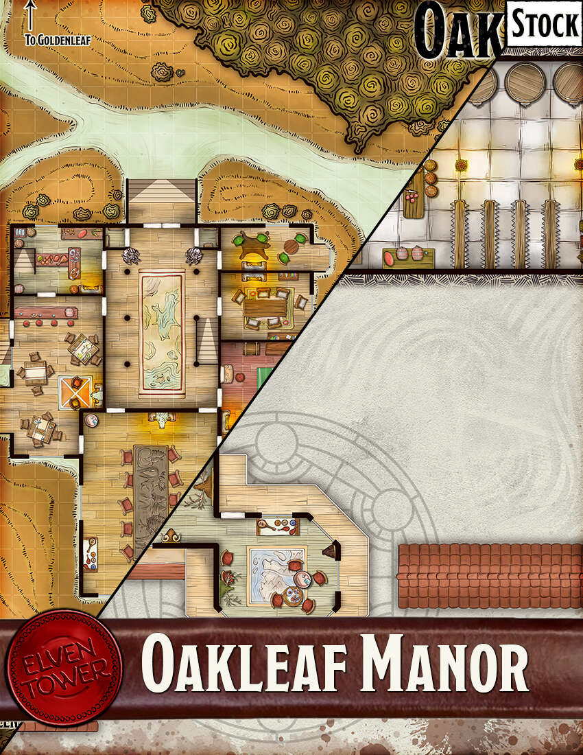Elven Tower - Oakleaf Manor | Stock Battlemap - Elven Tower | Stock ...