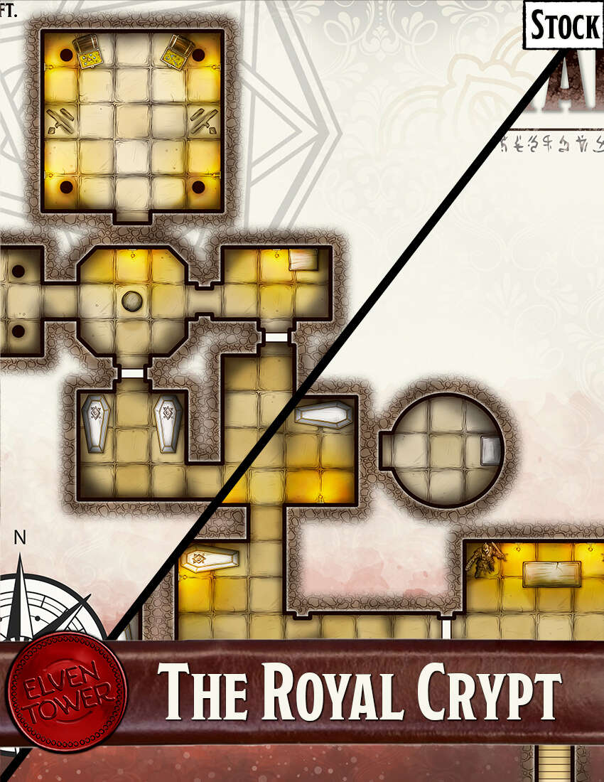 Elven Tower - The Royal Crypt | 51x22 Stock Battlemap - Elven Tower ...