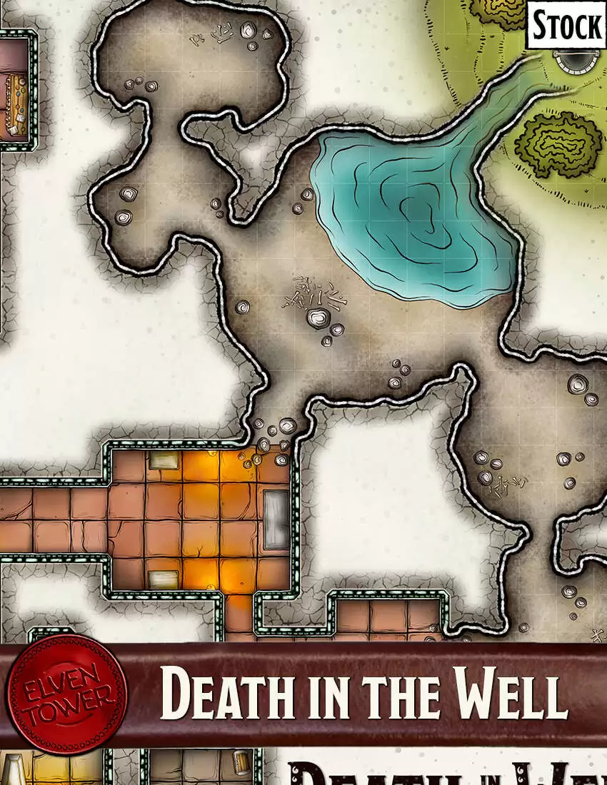 Elven Tower - Death in the Well | 25x24 Stock Battlemap - Elven Tower ...