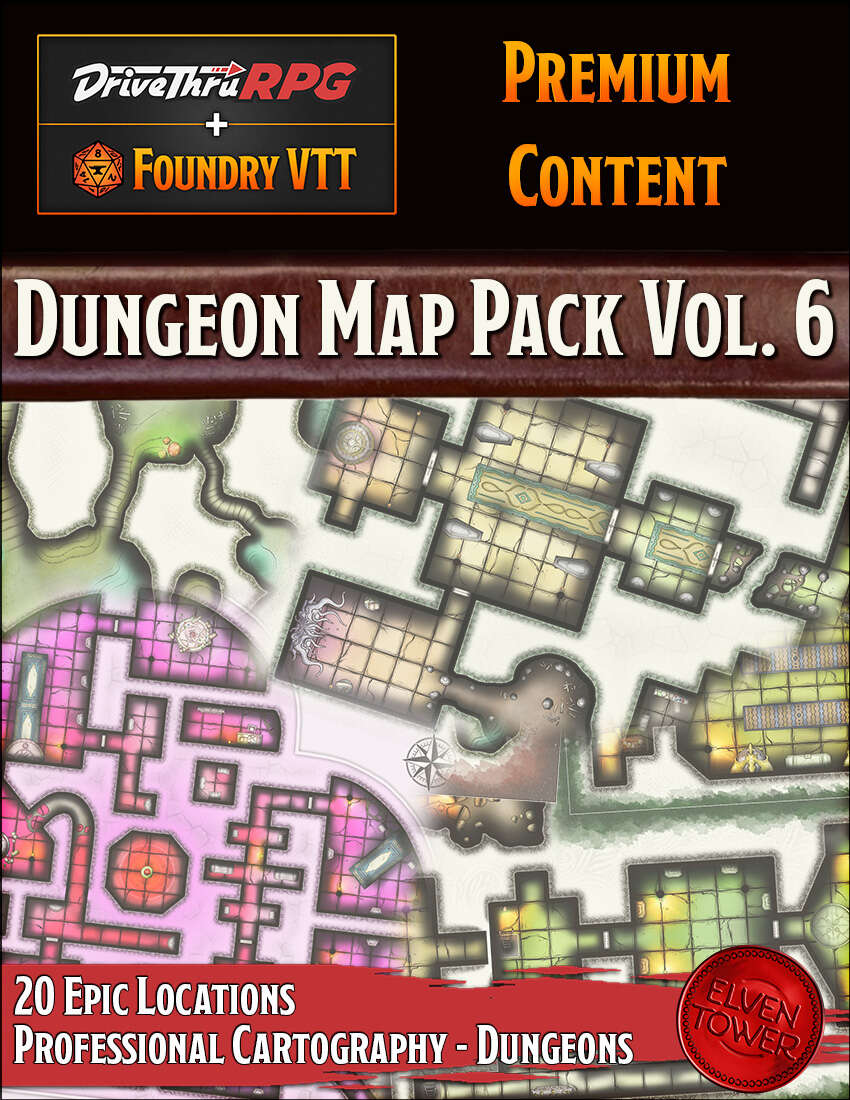 Dungeon Map Pack Vol. 6 - Foundry VTT - Elven Tower | Foundry VTT | DriveThruRPG