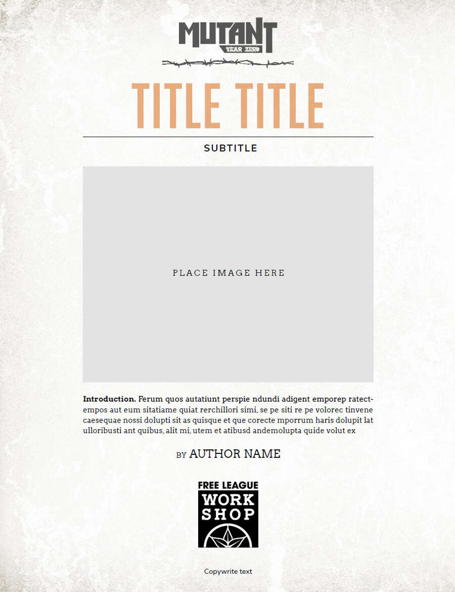 Mutant Year Zero - Free League Workshop Design Templates - Free League ...