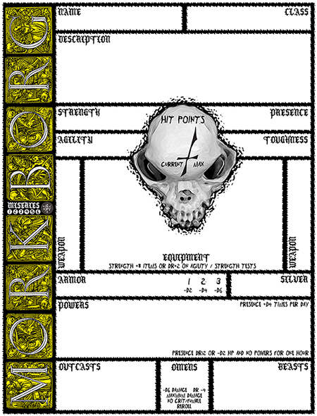 Mörk Borg Pandemic Character Sheet - Free League Publishing | Free ...