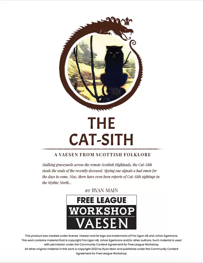 The Cat-Sith - A Creature for Vaesen - Free League Publishing | Free ...