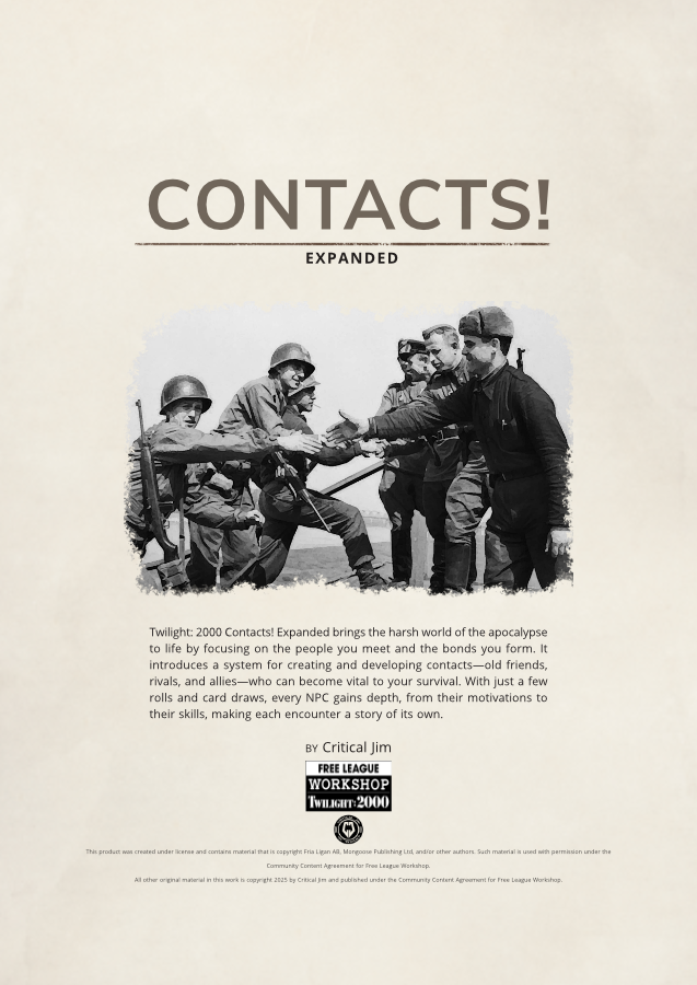 Contacts! Twilight: 2000 4th Rules Expansion - Free League Publishing ...
