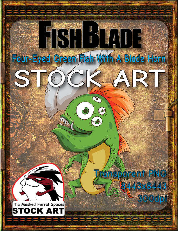 FishBlade Stock Art - Four-Eyed Green Alien Fish with a Blade Horn ...