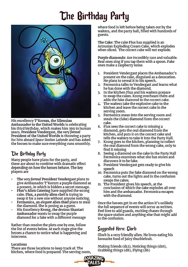The Birthday Party - Amazing Tales | DriveThruRPG