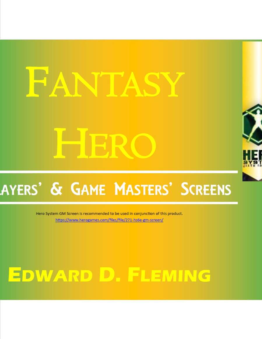 Fantasy Hero Player's & GM's Screens - Hero Games | Hall of Champions ...