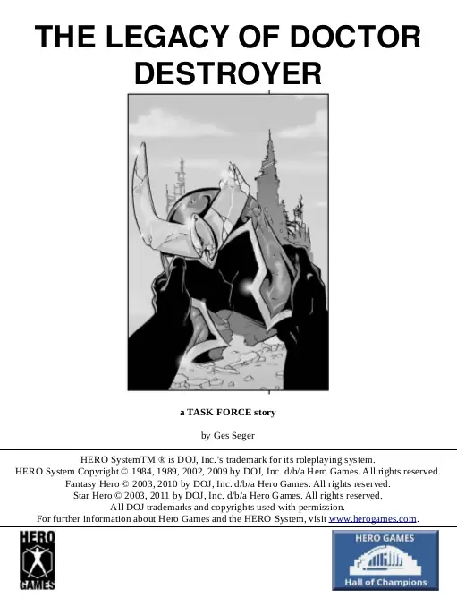 The Legacy of Doctor Destroyer - Hero Games | Hall of Champions ...