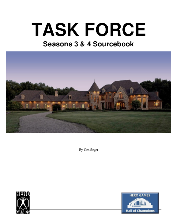 TASK FORCE Seasons 3 &4 Character Sheets - Hero Games | Hall of ...