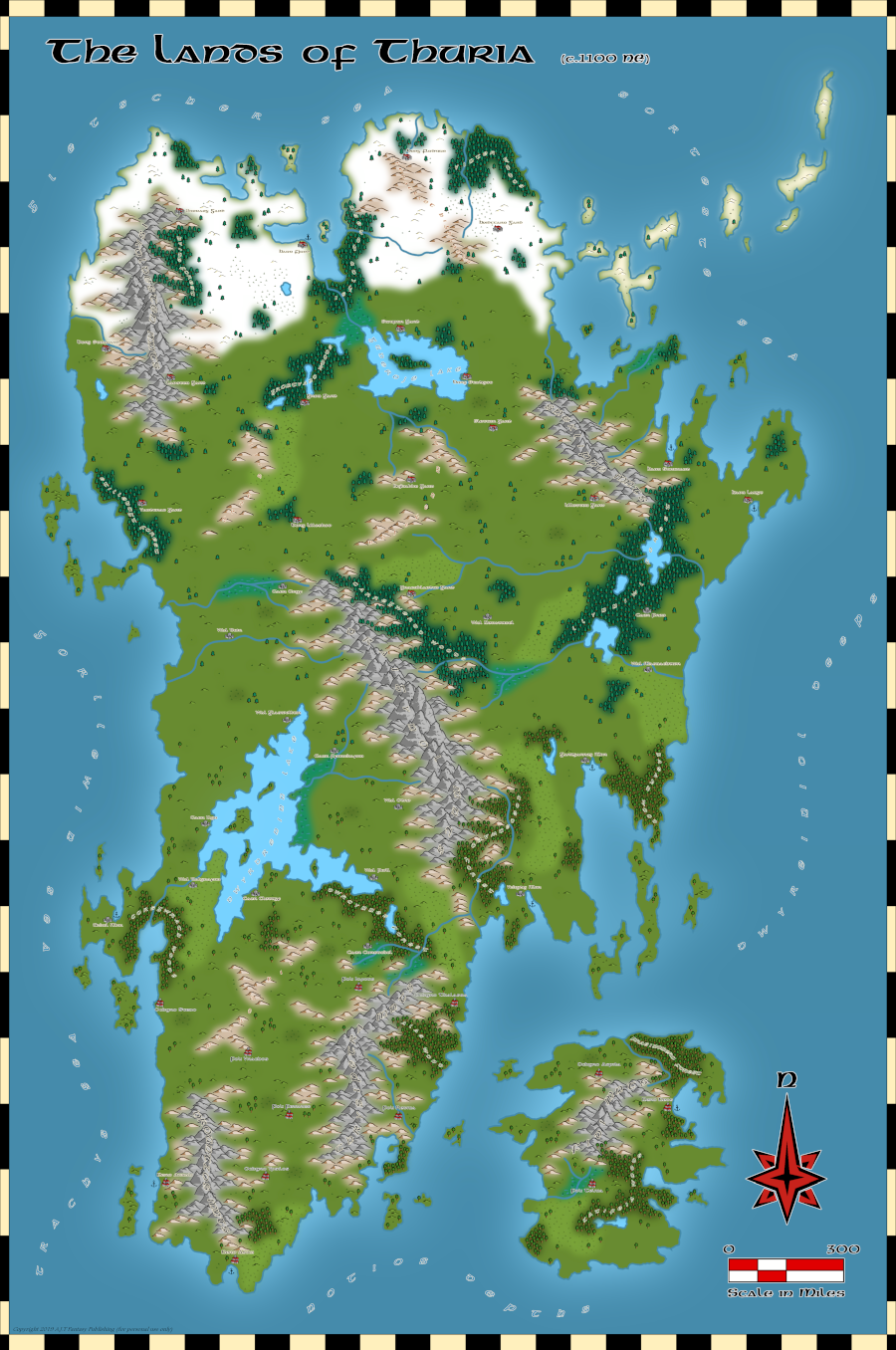 Thurian Legends: Continent Map (c.1100 NE) - A.J.T Fantasy Publishing ...
