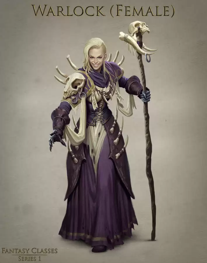 Fantasy Classes Series 1 - Warlock (F) - Forrest Imel Stock Art | Fantasy Classes - Series 1 ...