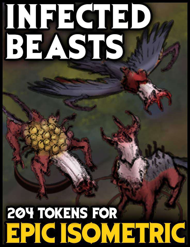 Epic Isometric Infected Beasts Token Pack - WarDrumRPG | DriveThruRPG