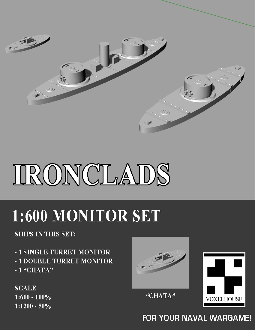 Ironclads - 1:600 Monitor Set - Voxelhouse | Mare | DriveThruRPG