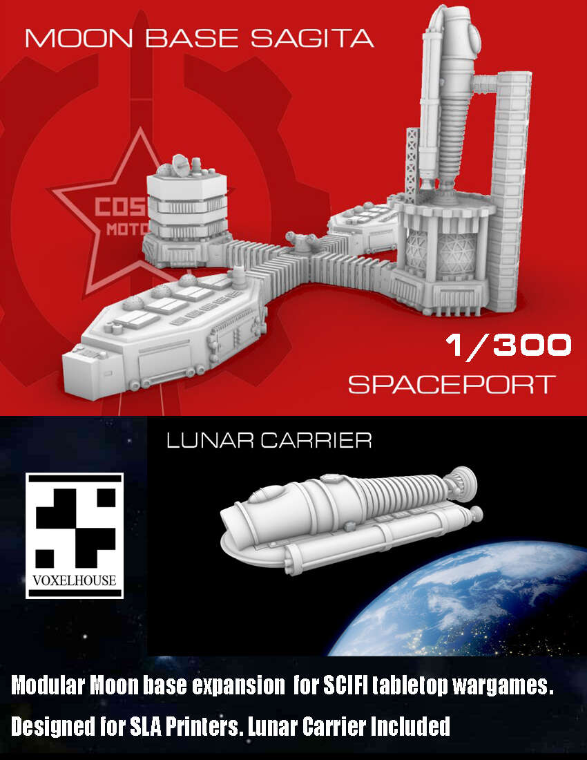 Moon Base Sagita - Spaceport - Voxelhouse | Cosmo Motors | DriveThruRPG