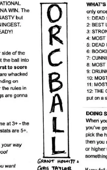 Orcball - Rowan, Rook & Decard | Rowan, Rook & Decard | One Page RPGs ...