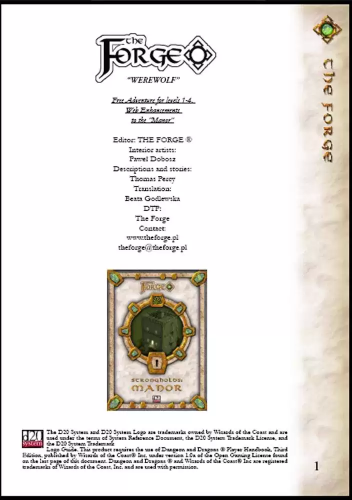 Werewolf - The Forge Studios | Gaming Aids | FREE Stuff | DriveThruRPG