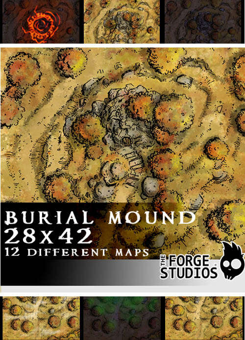 Burial Mound maps set for VTT - The Forge Studios | Maps | VTT | DriveThruRPG