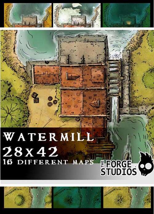 Watermill maps set for VTT - The Forge Studios | Maps | VTT | DriveThruRPG