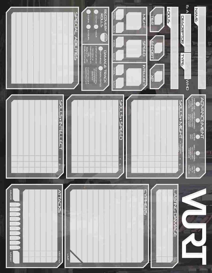 Vurt Character Sheet (form fillable pdf) - Ravendesk Games | DriveThruRPG
