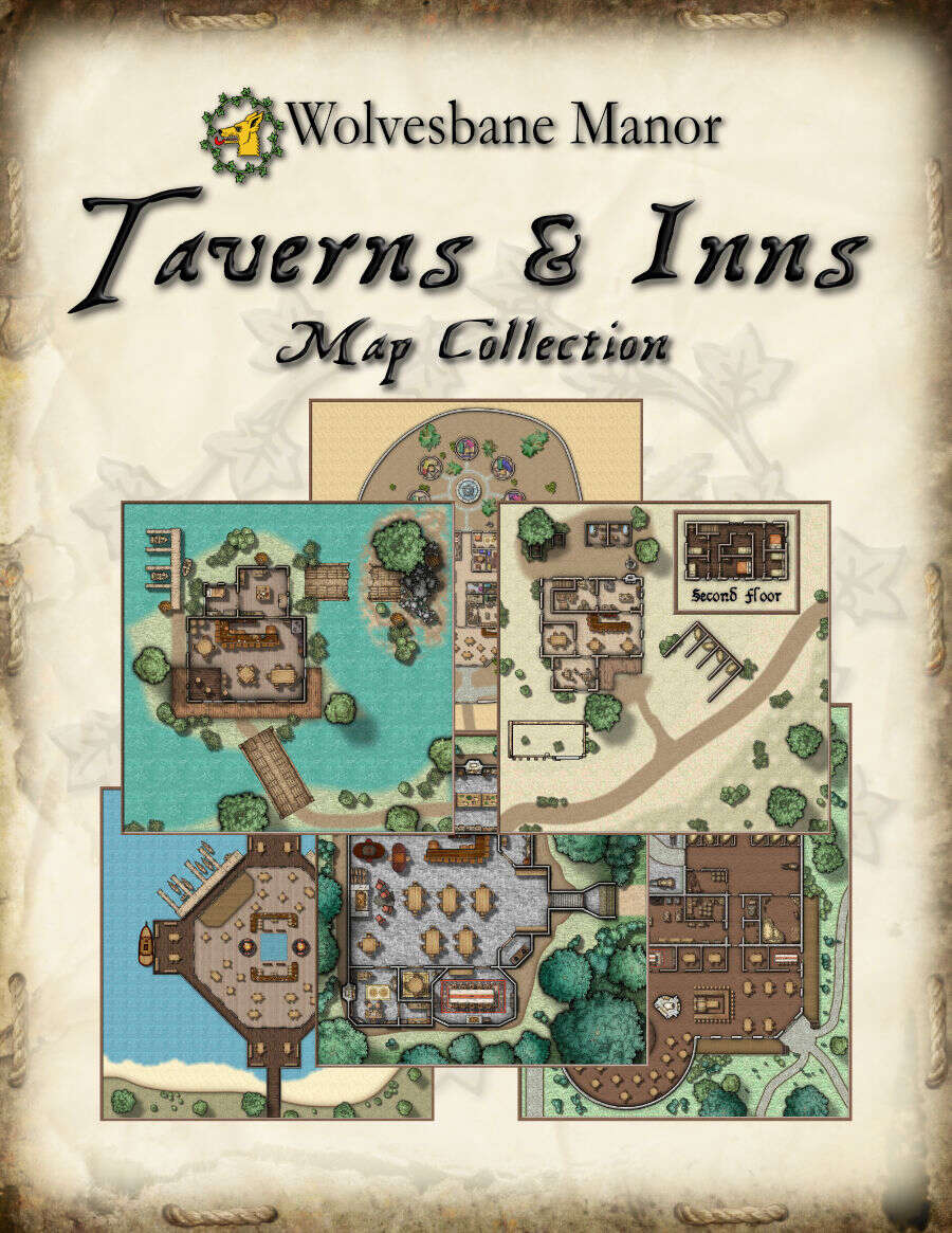 Taverns & Inns Map Collection - Wolvesbane Manor | DriveThruRPG