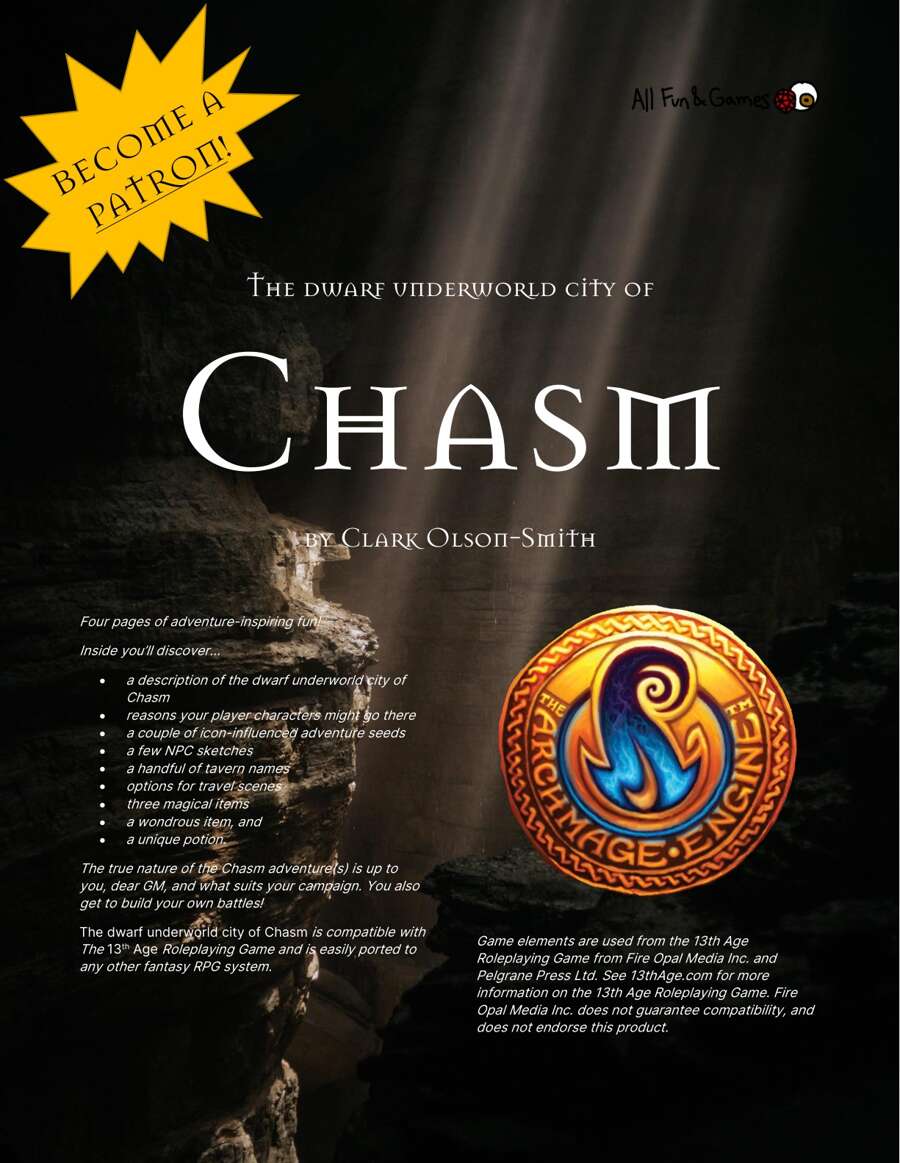 The dwarf underworld city of Chasm - All Fun & Games | All Fun & Games ...