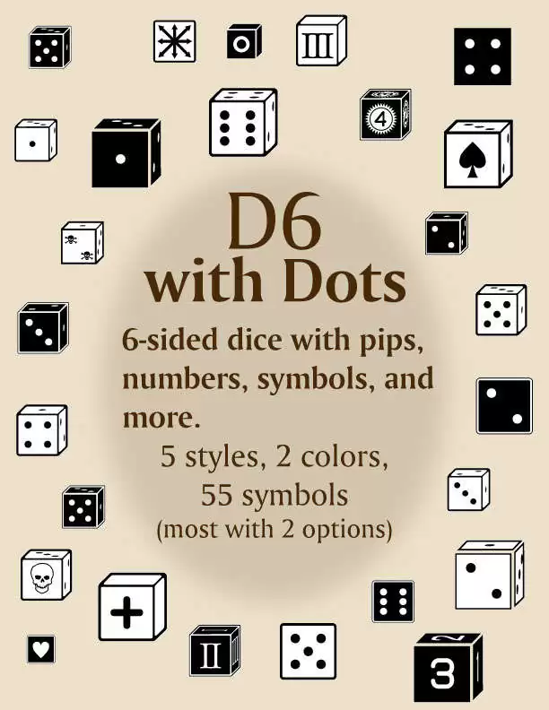 d6 With Dots dice fonts - Wintertree Software | Dice Fonts | DriveThruRPG