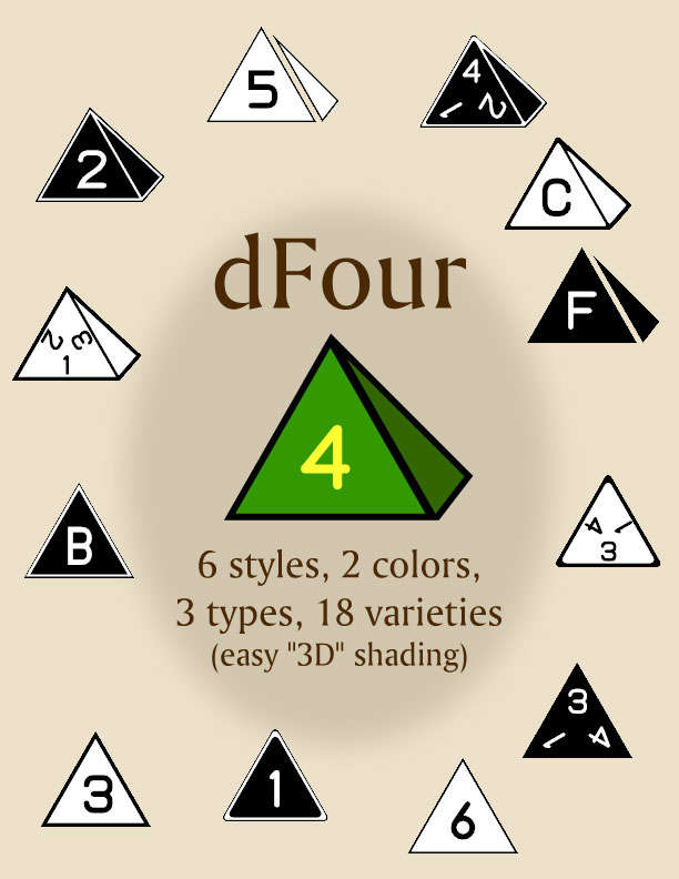 dFour polyhedral dice fonts - Wintertree Software | Dice Fonts ...