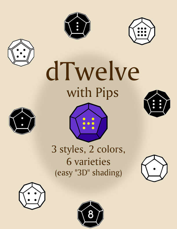 dTwelve With Pips dice fonts - Wintertree Software | Dice Fonts | DriveThruRPG