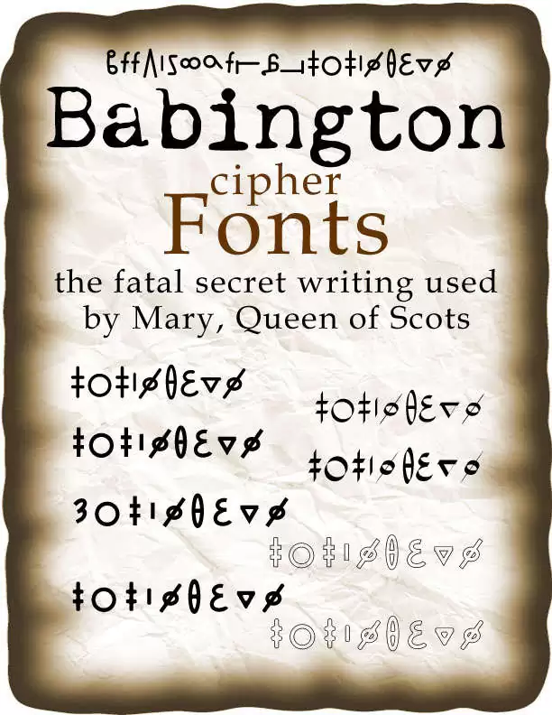 Babington cipher fonts - Wintertree Software | Cipher Fonts | DriveThruRPG