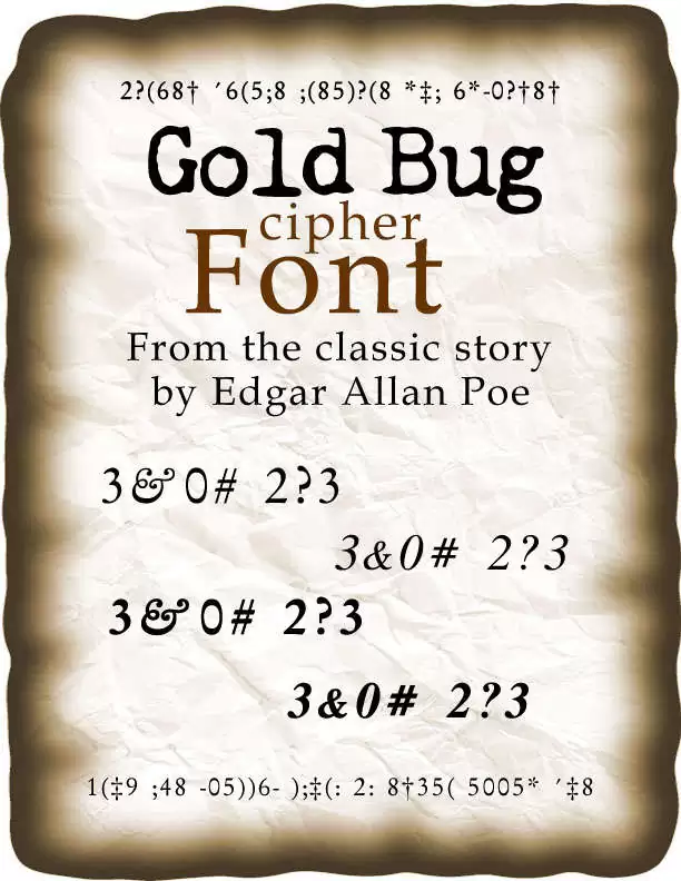 Gold Bug cipher font - Wintertree Software | Cipher Fonts | DriveThruRPG