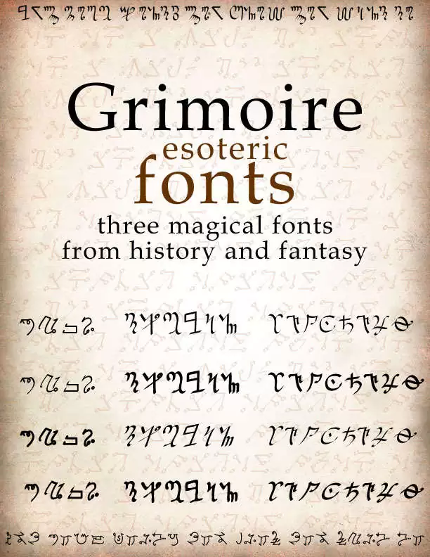 Grimoire esoteric fonts - Wintertree Software | Esoteric Fonts | DriveThruRPG