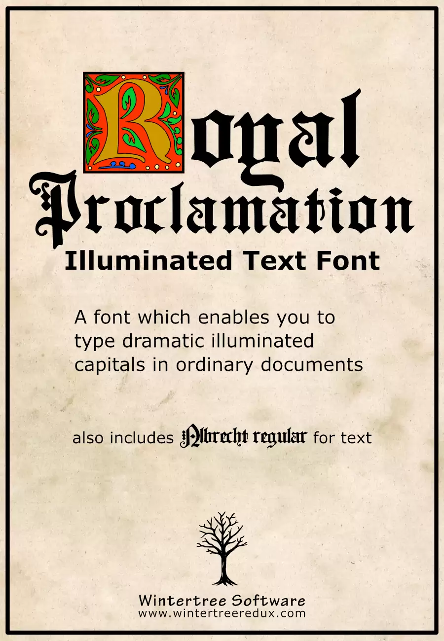 Royal Proclamation illuminated font - Wintertree Software | Decorative ...