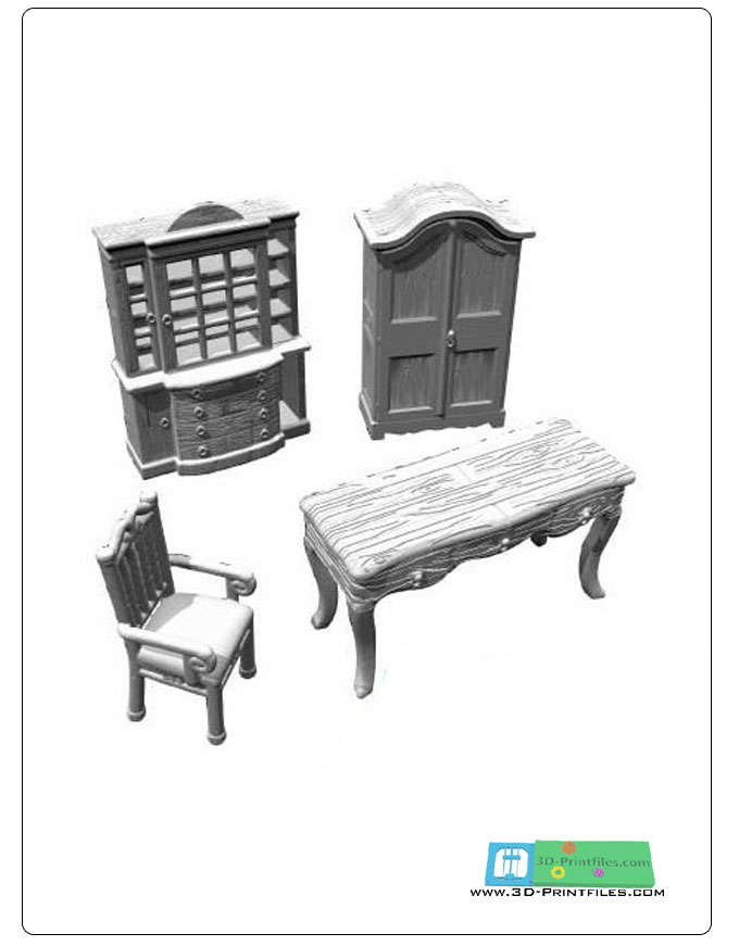 furniture set I for 3d printing (STL) - ESLO | DriveThruRPG