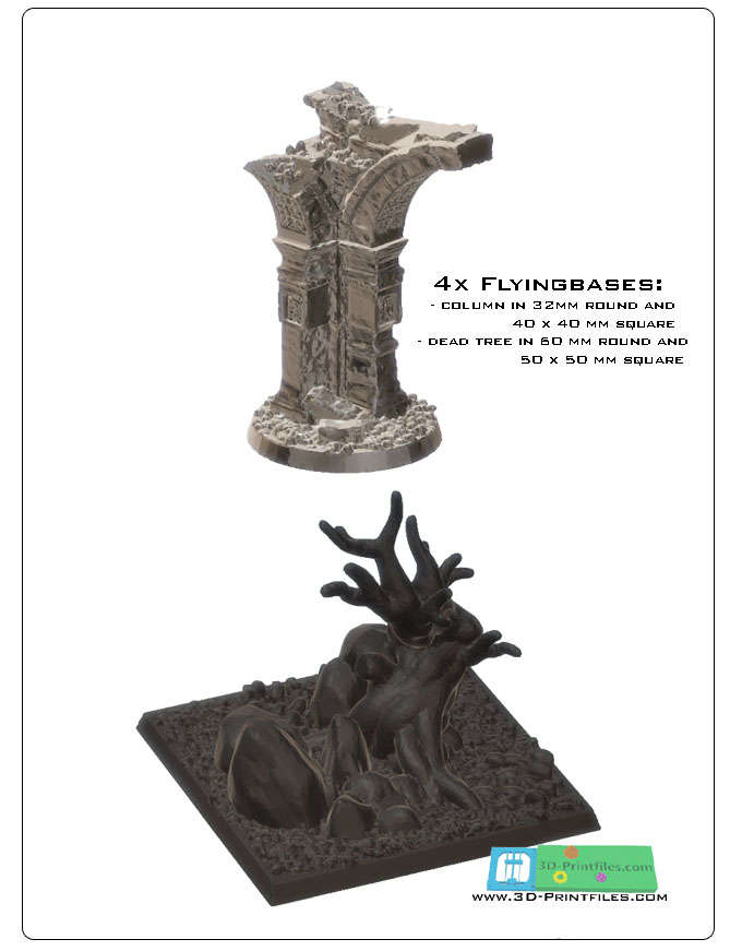 4 bases for flying miniatures -STL files- - ESLO | DriveThruRPG